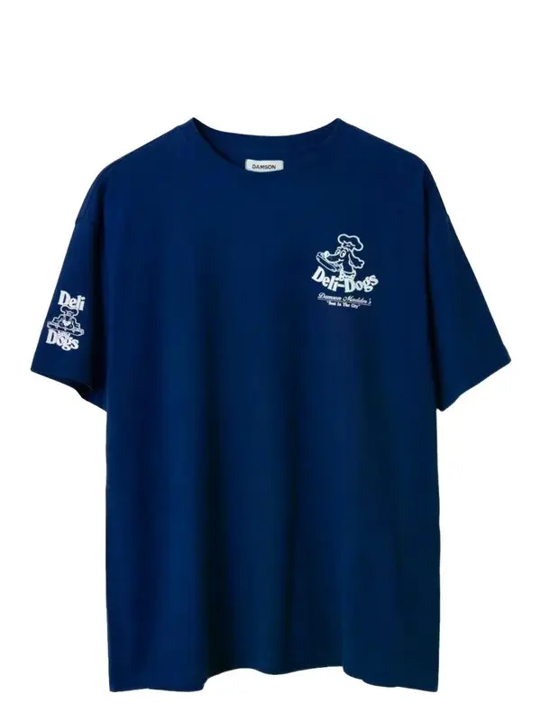 DAMSON MADDER Deli Dog Graphic-print T-shirt - Blue
