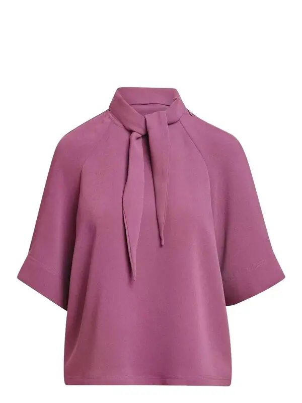Essentiel Antwerp Raglan-sleeve Tie-neck Blouse - Purple