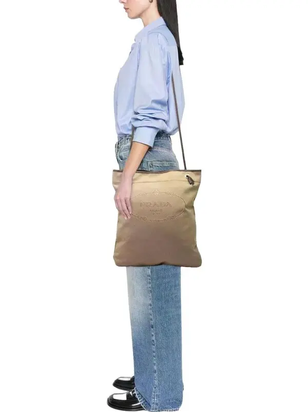 Prada 2010-2026 Canvas Canapa Logo Crossbody Bag - Neutrals
