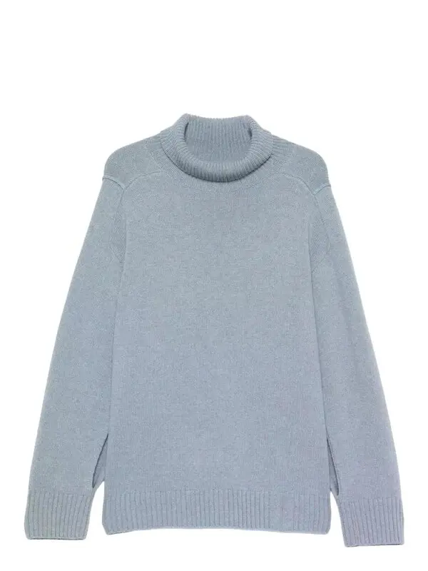 Eric Bompard High-neck Sweater With Split Sleeves - Blue