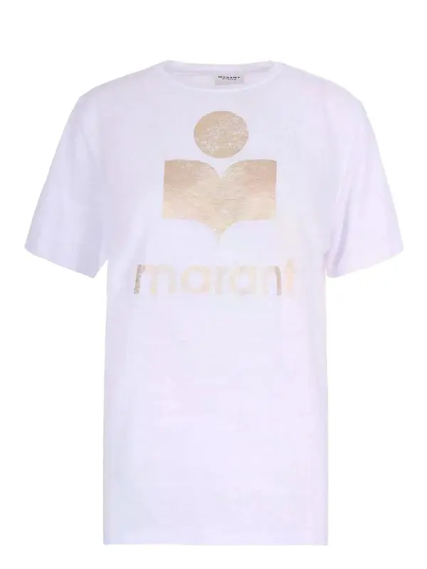 MARANT ETOILE Zewel Logo-print Linen T-shirt - White