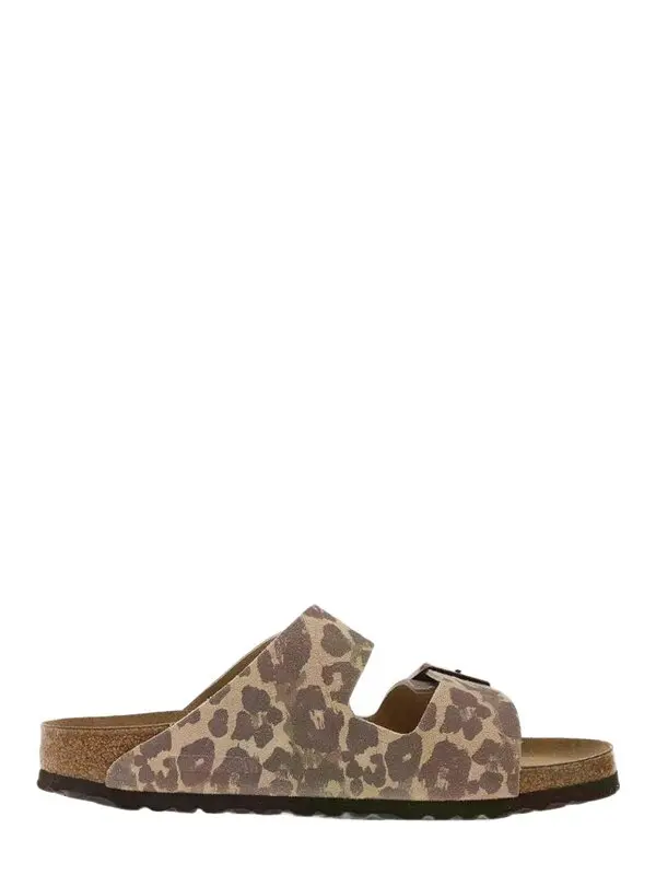 BIRKENSTOCK Arizona Leopard Print Suede Sandals - Neutrals