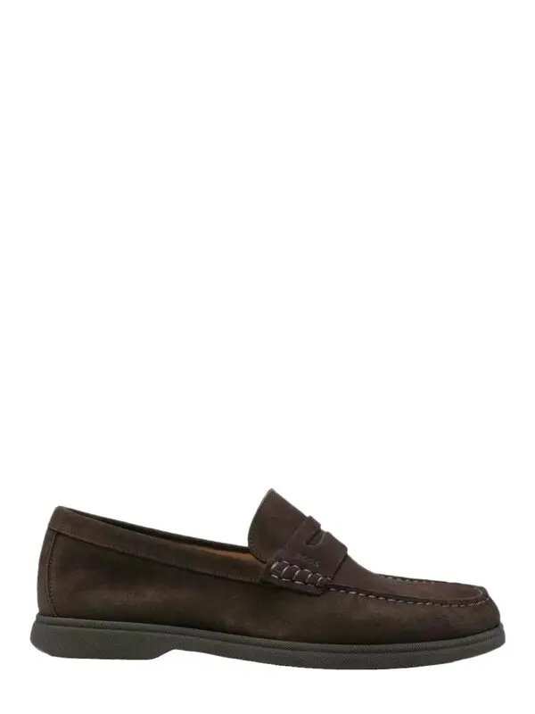 BOSS Suede Slip-on Loafers - Brown