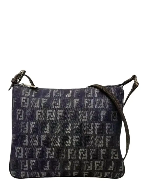 Fendi Zucchino Denim Crossbody Bag - Blue