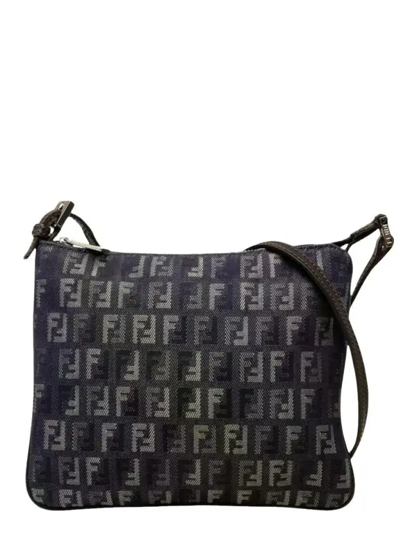 Fendi Zucchino Denim Crossbody Bag - Blue