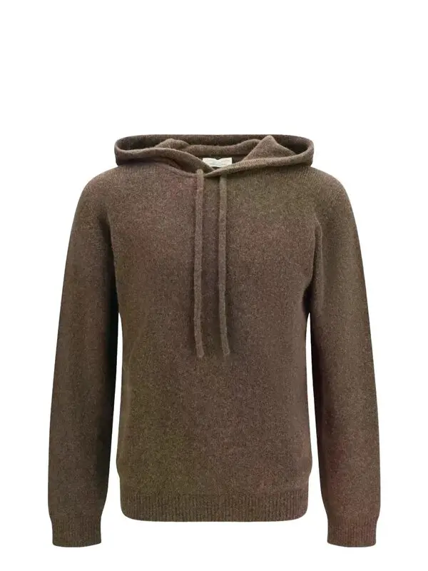 ROBERTO COLLINA Knitted Hoodie - Brown