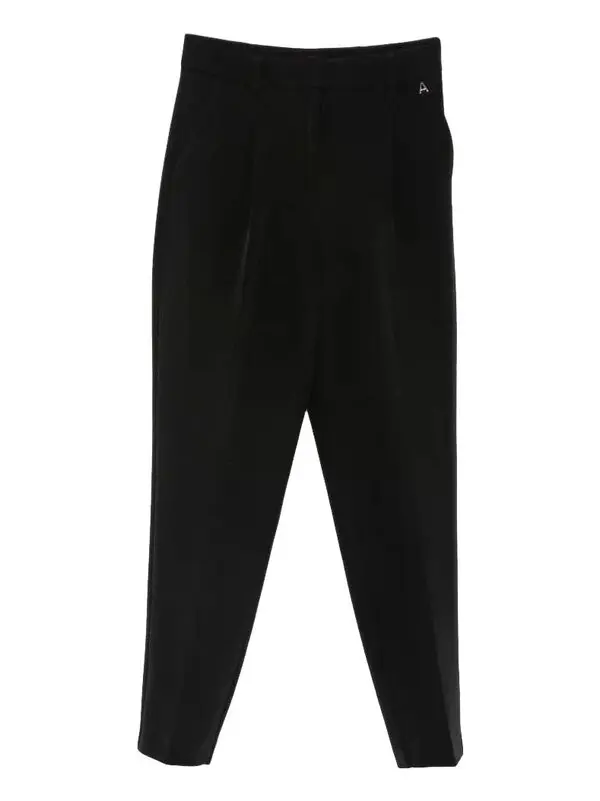 TWINSET Pleated Detail Cropped Trousers - Black