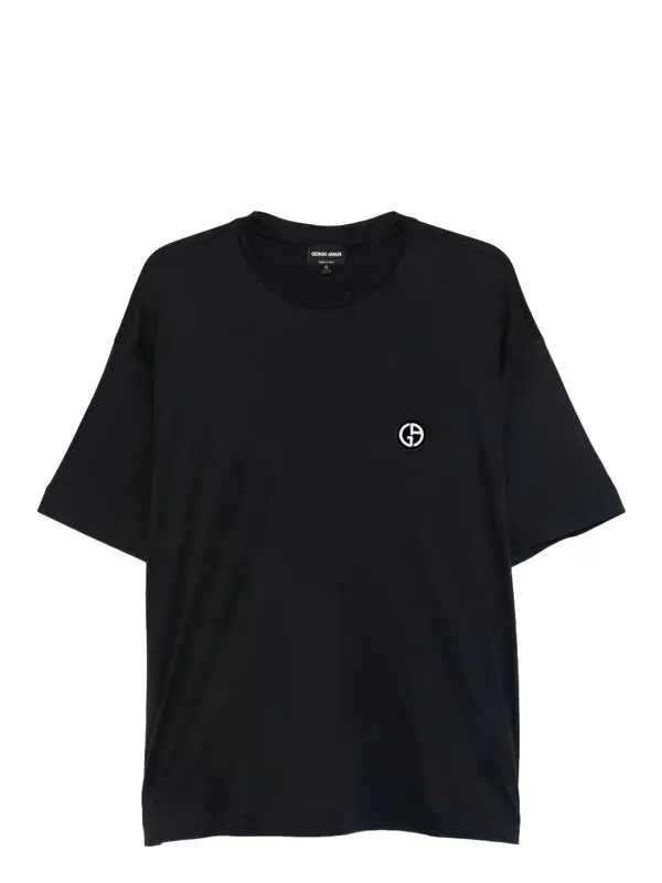 Giorgio Armani Logo-patch Short-sleeve T-shirt - Blue