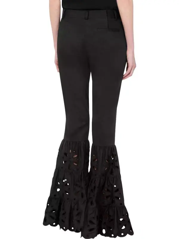 Moschino Broderie Anglaise Tiered Hem Trousers - Black