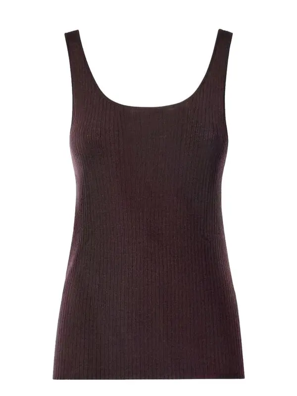Pinko Ribbed Wool Knit Top - Purple