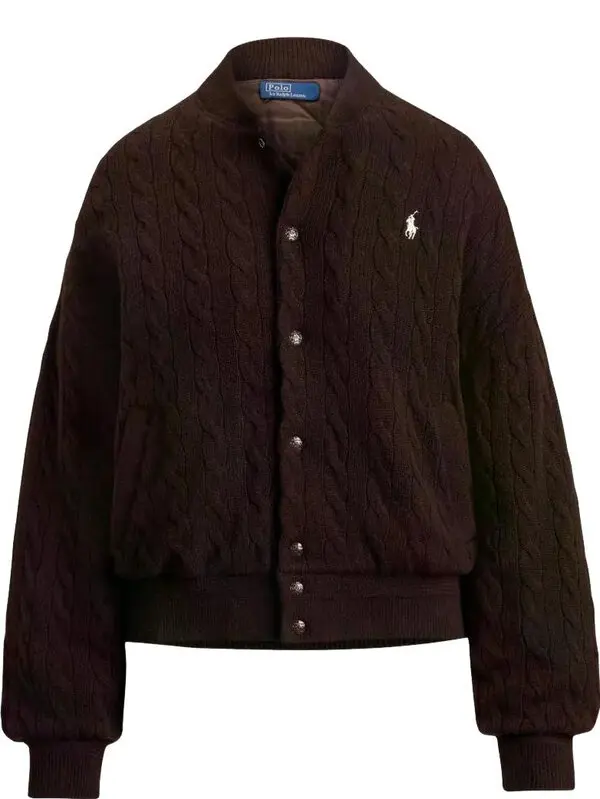 Polo Ralph Lauren Cable-knit Bomber Jacket - Brown