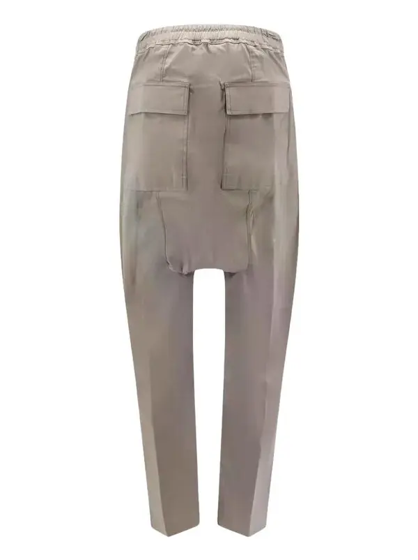 Rick Owens Cotton Trousers With Drawstring Waist - Neutrals