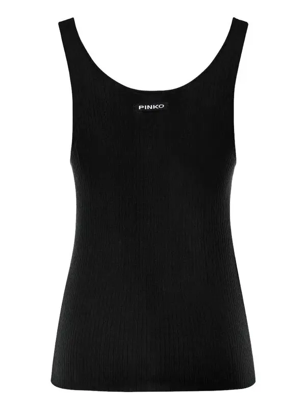 Pinko Ribbed Knit Tank Top - Black