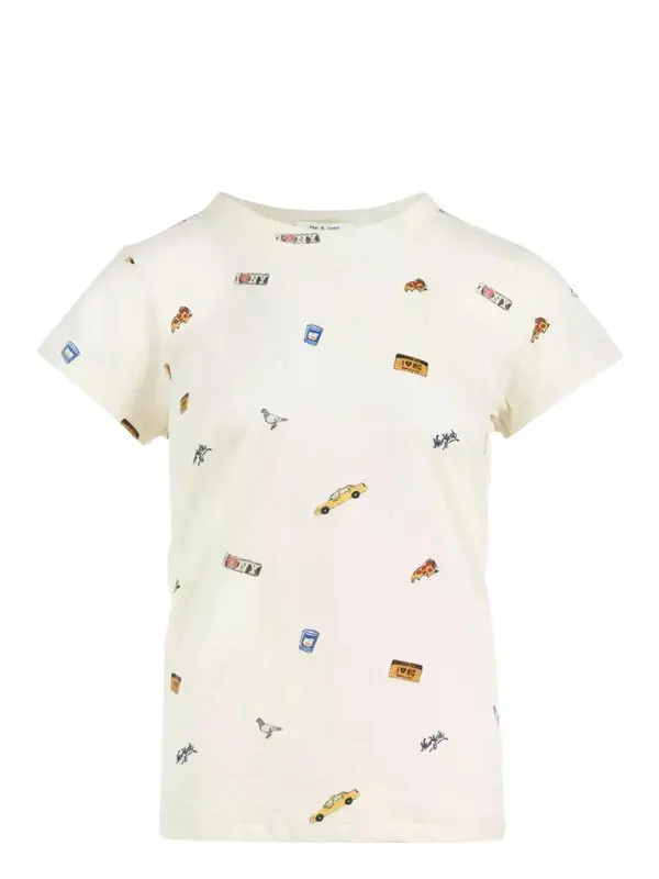 Rag & Bone C Patch-print T-shirt - Neutrals