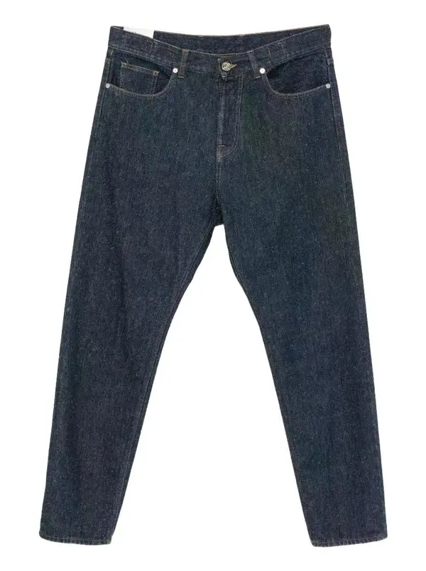 Eleventy Straight Leg Jeans With Button Fly - Blue