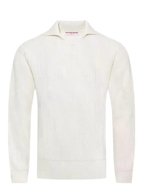 Orlebar Brown Callahan Ribbed Knit Sweater - White