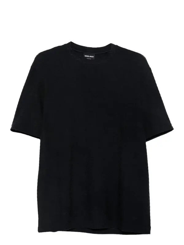 Giorgio Armani Chevron-knit T-shirt - Blue