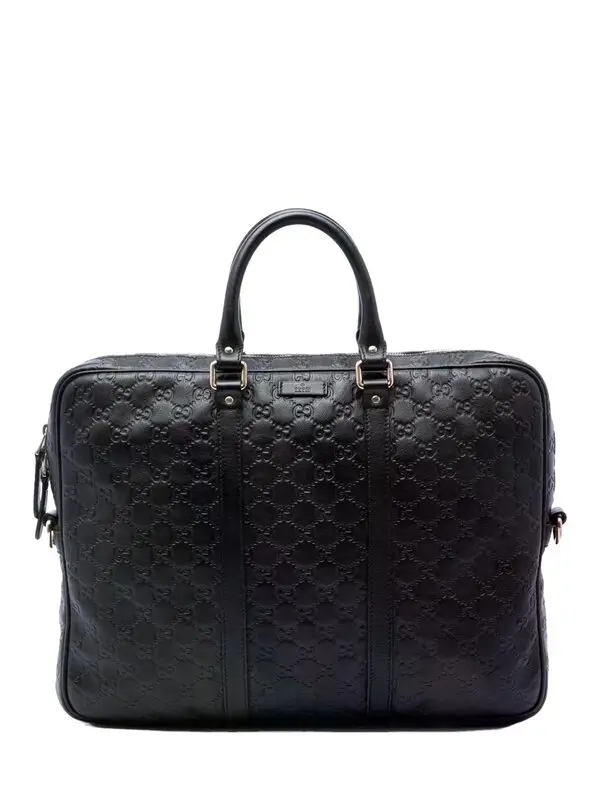 Gucci Embossed Leather Business Bag - Black