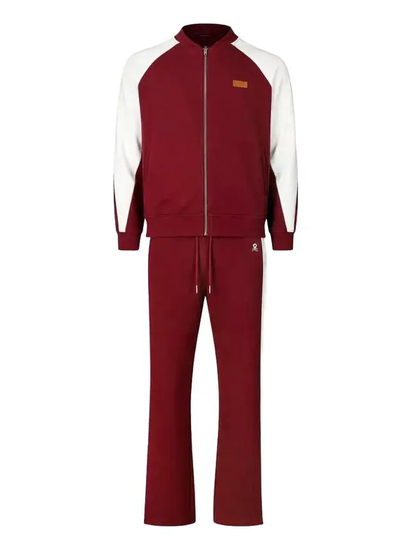 MAISON HIDEOUT Flower-patch Zip-up Track Suit - Red