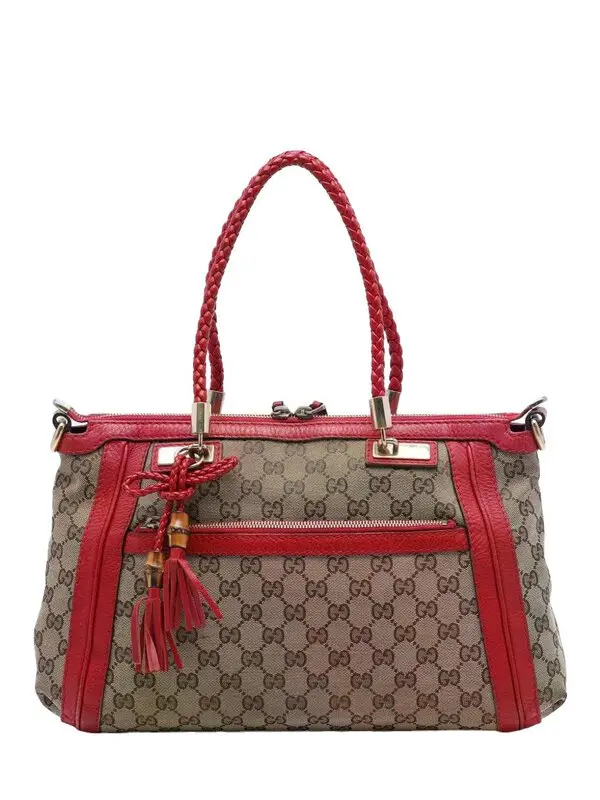 Gucci Gg Canvas Bella Satchel - Red