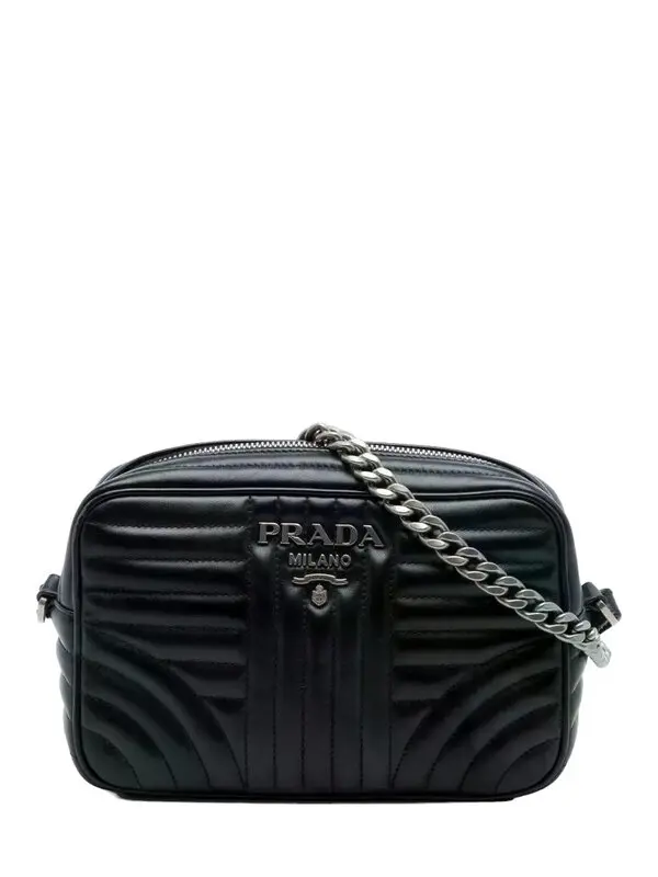 Prada Soft Calfskin Diagramme Camera Bag - Black