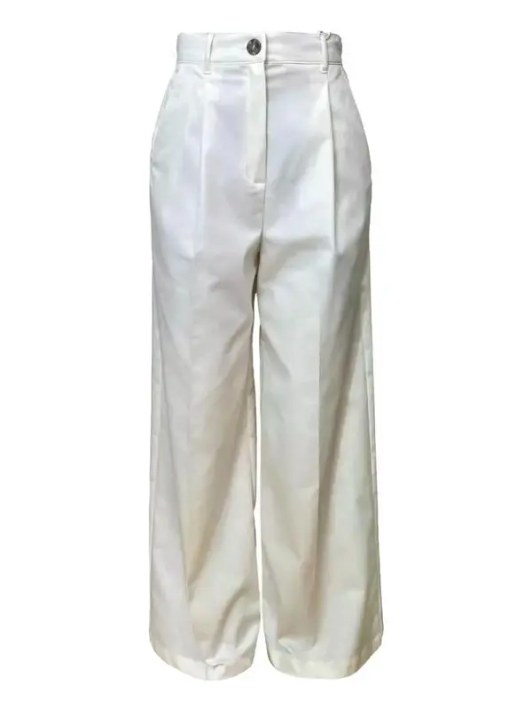 EMME Pleated Wide-leg Trousers - Neutrals