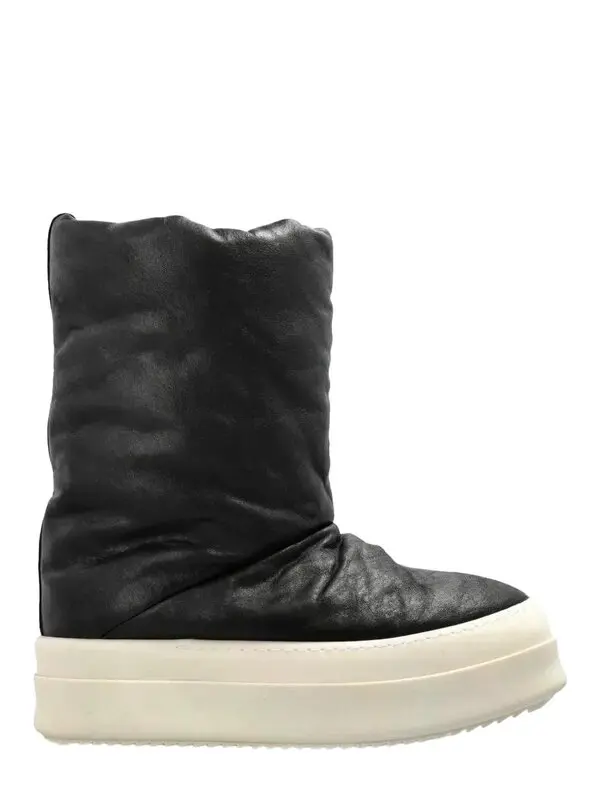Rick Owens Mega Bumper Lunar Leather Ankle Boots - Black