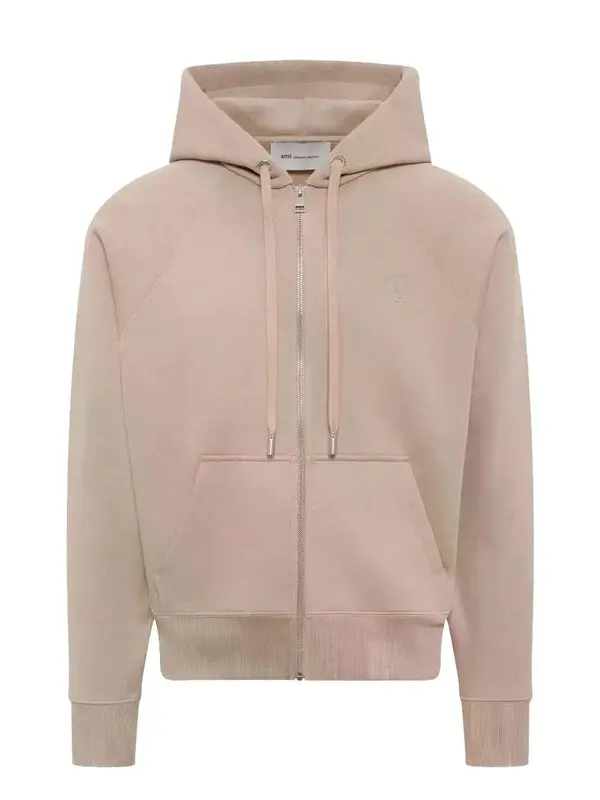 AMI Paris De Coeur Embossed Hoodie - Neutrals