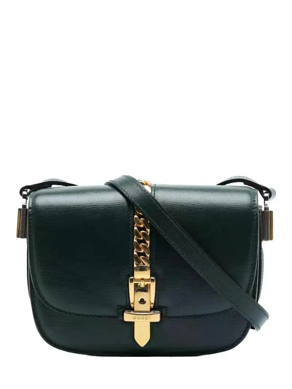 Gucci 2016-2026 Mini Calfskin Sylvie 1969 Crossbody Bag - Green