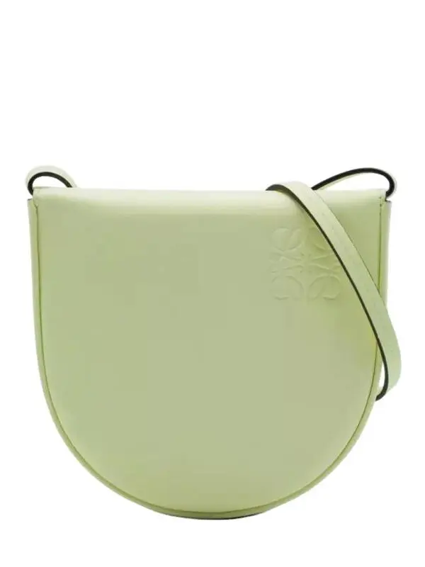 Loewe 2020 Small Leather Heel Pouch Crossbody Bag - Green