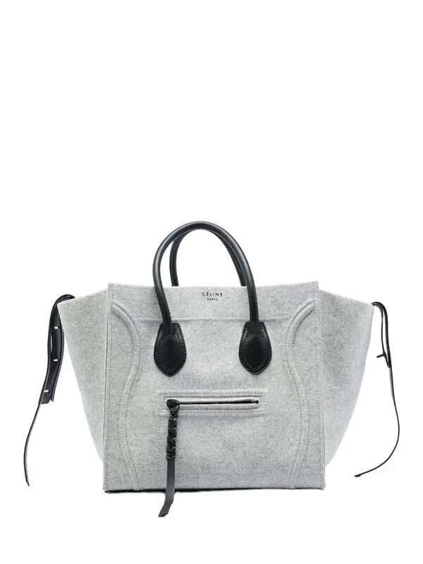 Celine Medium Felt Phantom Luggage Tote Bag - Grey