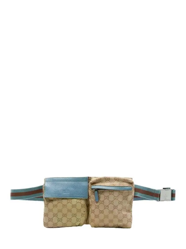 Gucci 2000-2015 Gg Canvas Web Double Pocket Belt Bag - Neutrals
