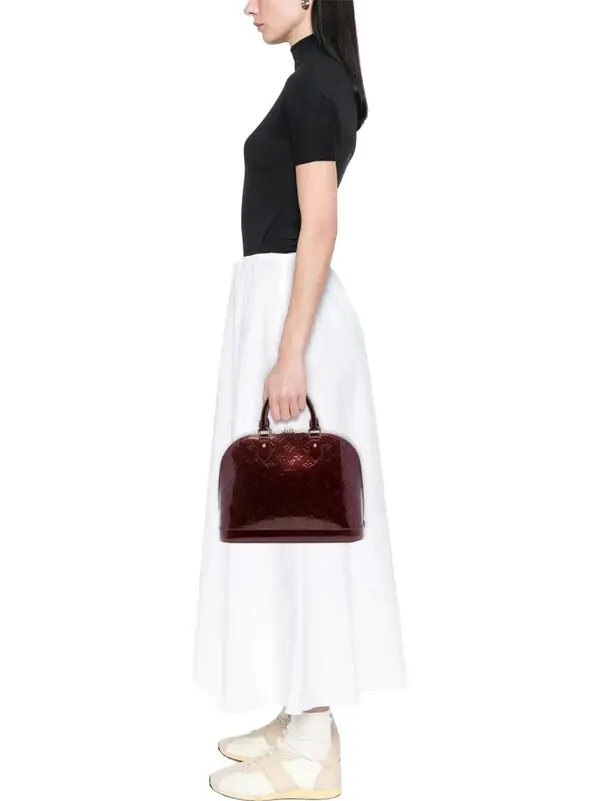 LOUIS VUITTON Monogram Vernis Alma Pm Handbag - Red
