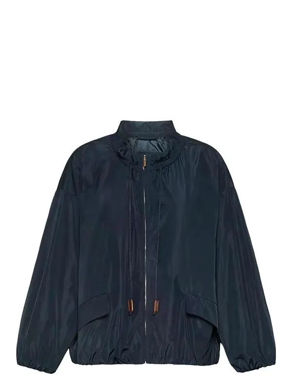 Max Mara Drawstring Neck Jacket - Blue