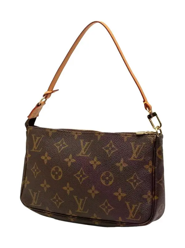 LOUIS VUITTON 2001 Monogram Pochette Accessoires Shoulder Bag - Brown