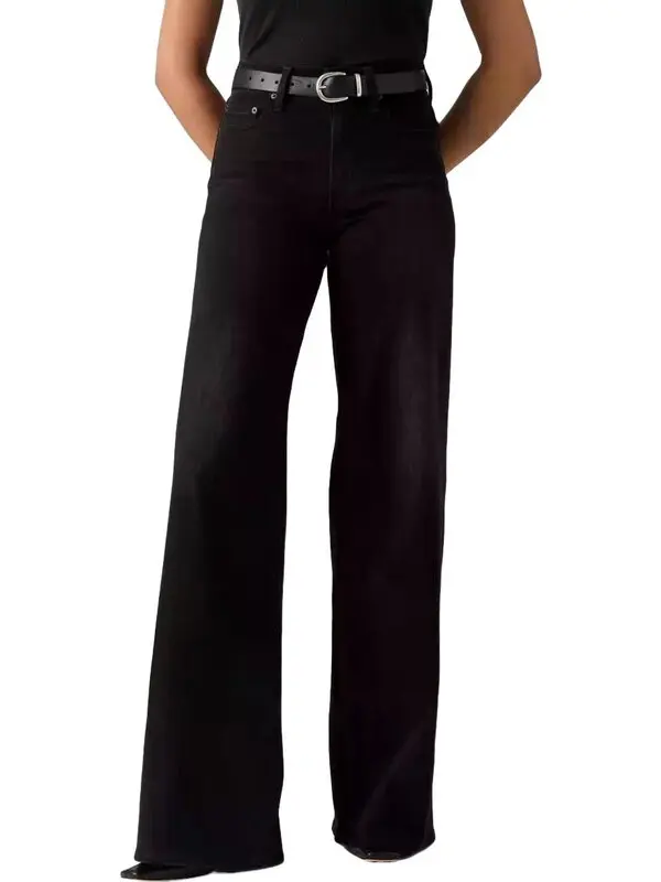 LEVI'S 728 High-rise Wide-leg Jeans - Black