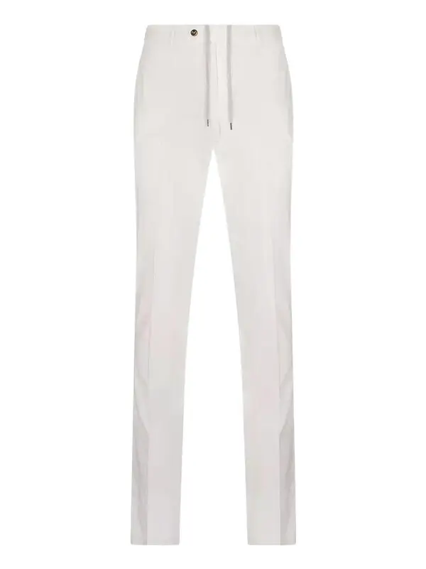 PT TORINO Drawstring-waist Twill Trousers - White
