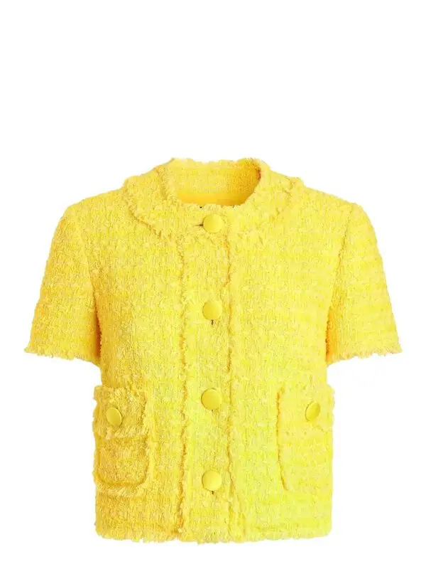 Dolce & Gabbana Textured Tweed Jacket - Yellow