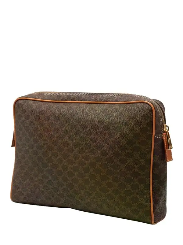 Celine Macadam Coated Canvas Clutch Bag - Brown