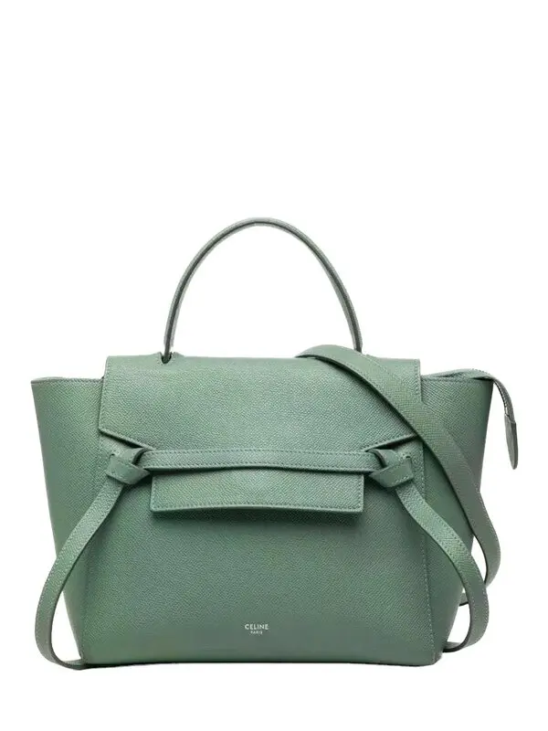 Celine 2019 Micro Grained Calfskin Belt Bag Satchel - Green