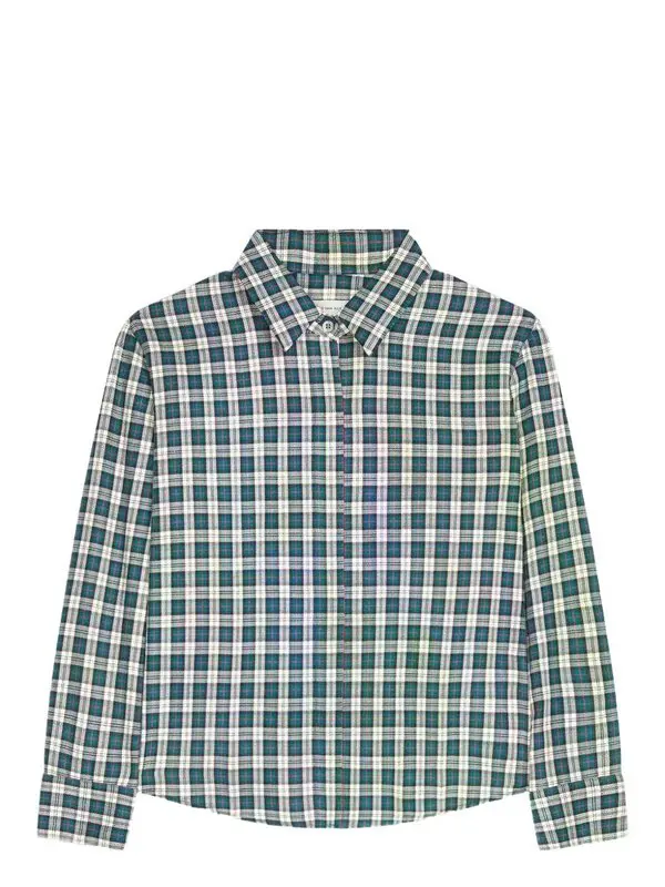 Dries Van Noten Checked Cotton Flannel Mini Shirt - Blue