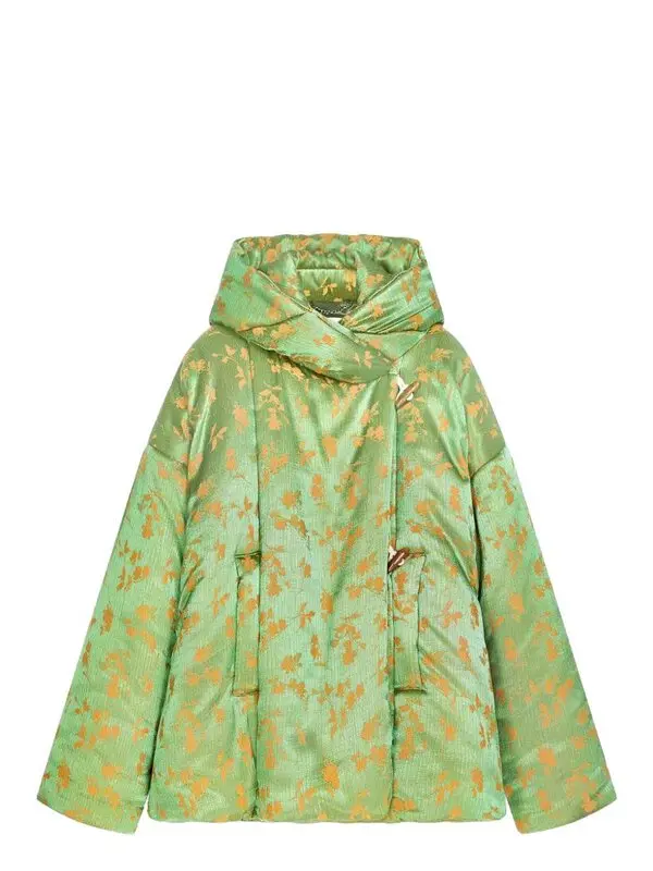 Dries Van Noten Floral Jacquard Padded Jacket - Green