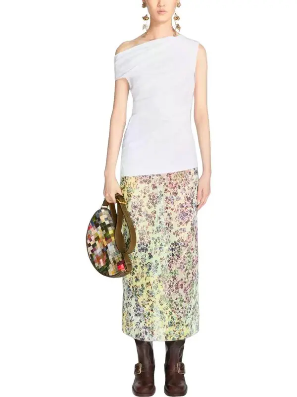Dries Van Noten Off-shoulder Jersey Top - White