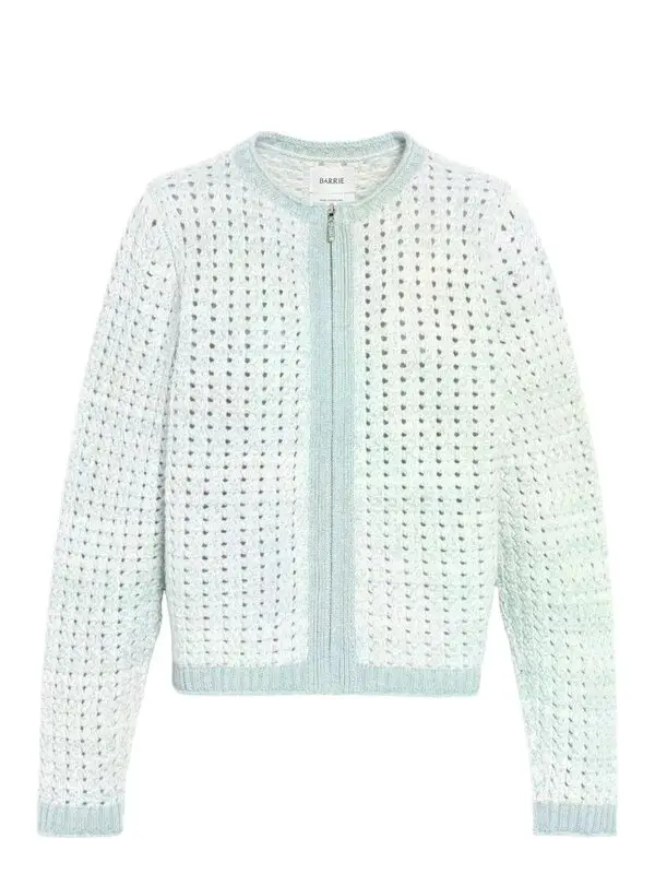 BARRIE Crochet-knit Zip-up Cardigan - Blue