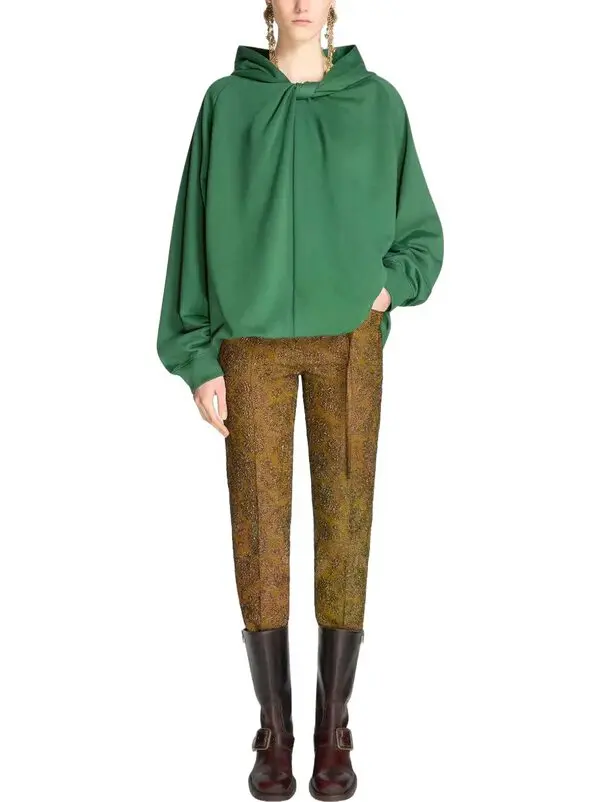 Dries Van Noten Oversized Draped Hoodie - Green