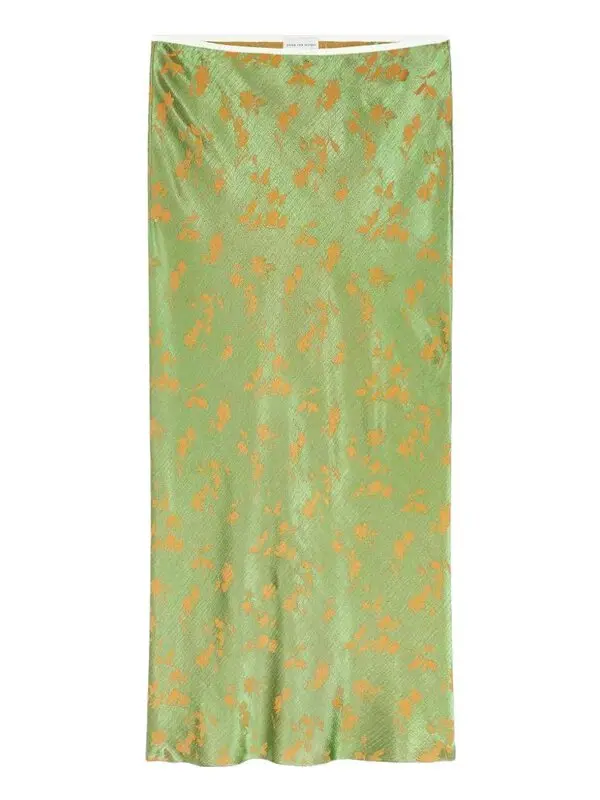 Dries Van Noten Jacquard Midi Skirt - Green