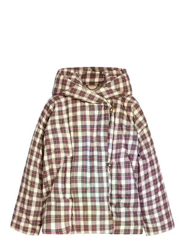 Dries Van Noten Checked Flannel Puffer Jacket - Neutrals