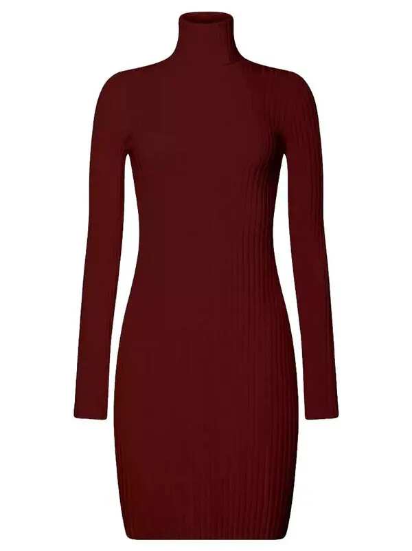 Wolford Merino Ribbed-knit Mini Dress - Red