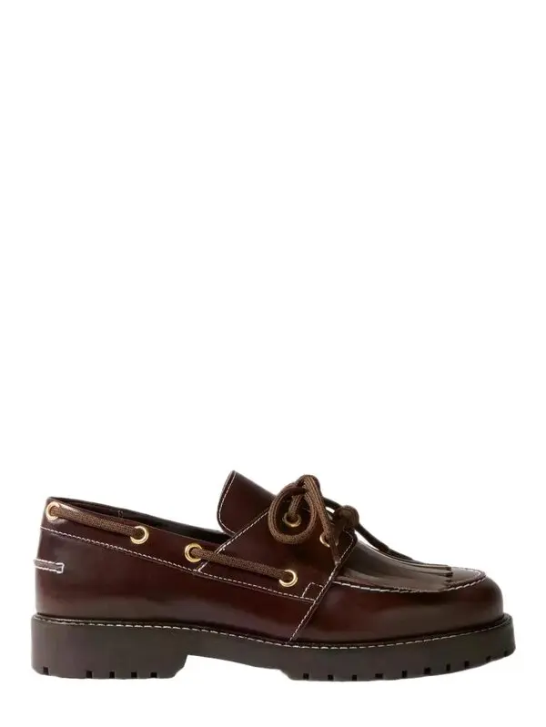 Claudie Pierlot Leather Boat Shoes - Brown