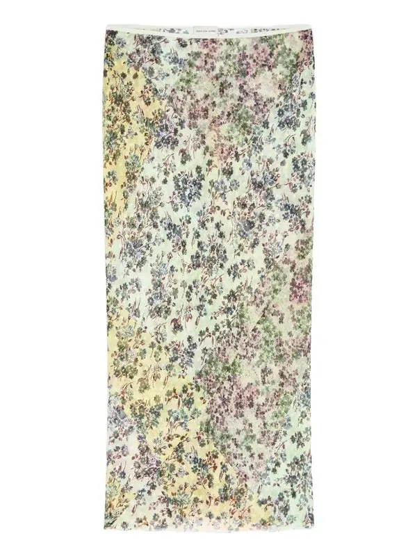 Dries Van Noten Jacquard Midi Skirt - Green